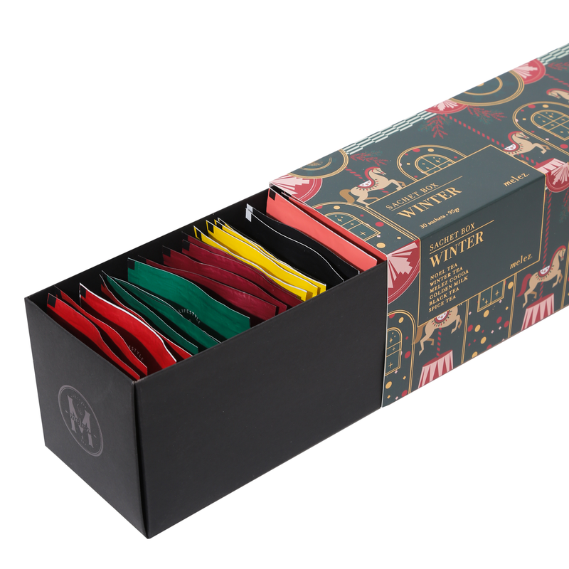 Winter Sachet Kutusu | Siyah Çay Poşetli Kutusu | Melez Tea